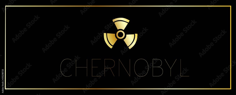 Horizontal black banner. Theme of Chernobyl. Pripyat. Chernobyl ...