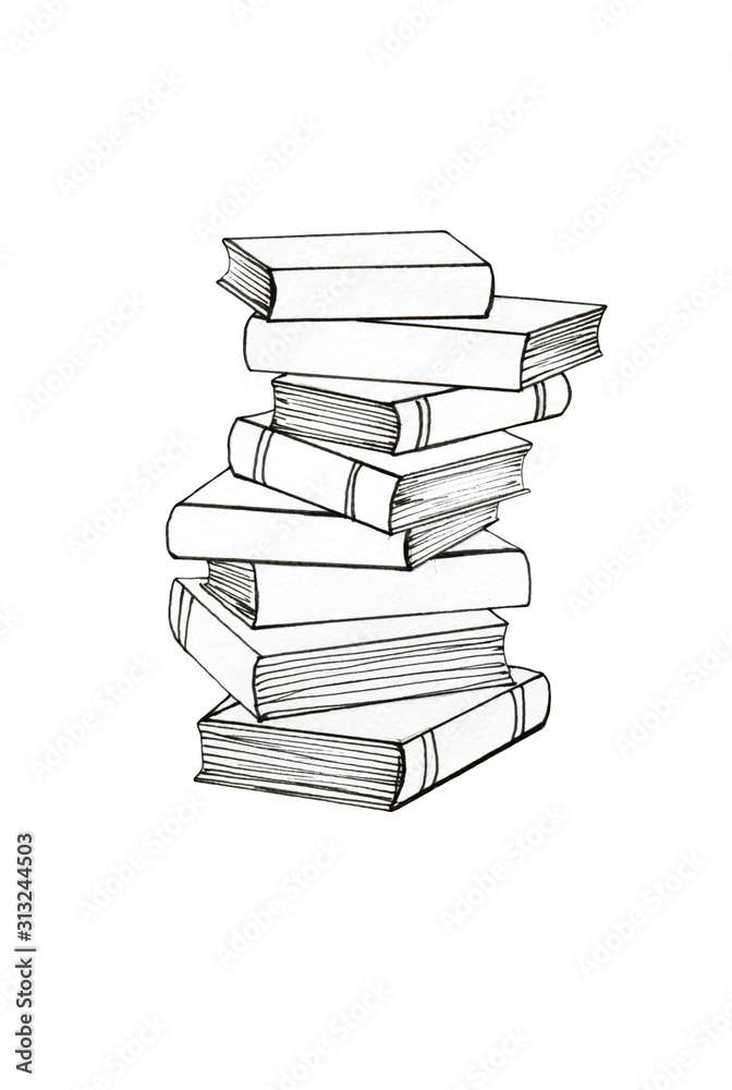 Stack Of Books Outline