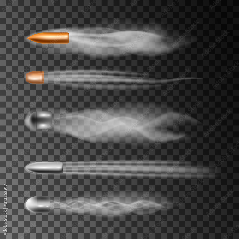 Realistic flying bullet. Stock Vector | Adobe Stock