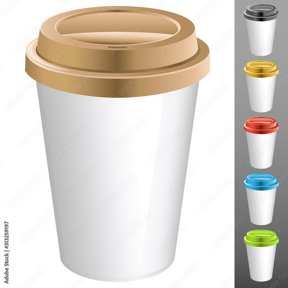 realistisch wirkender Kaffebecher - Vektor Illustration Stock ...