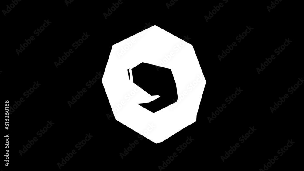 3d animated low polygon cardboard text with alpha channel the character ...