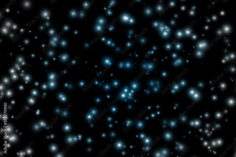 Fondo negro con estrellas y galaxias. Stock Illustration | Adobe Stock