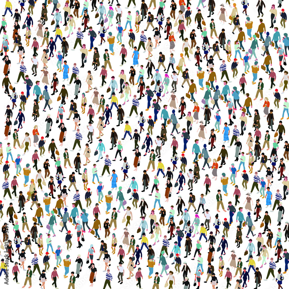 isometric people walking vector illustration Stock Vector | Adobe Stock