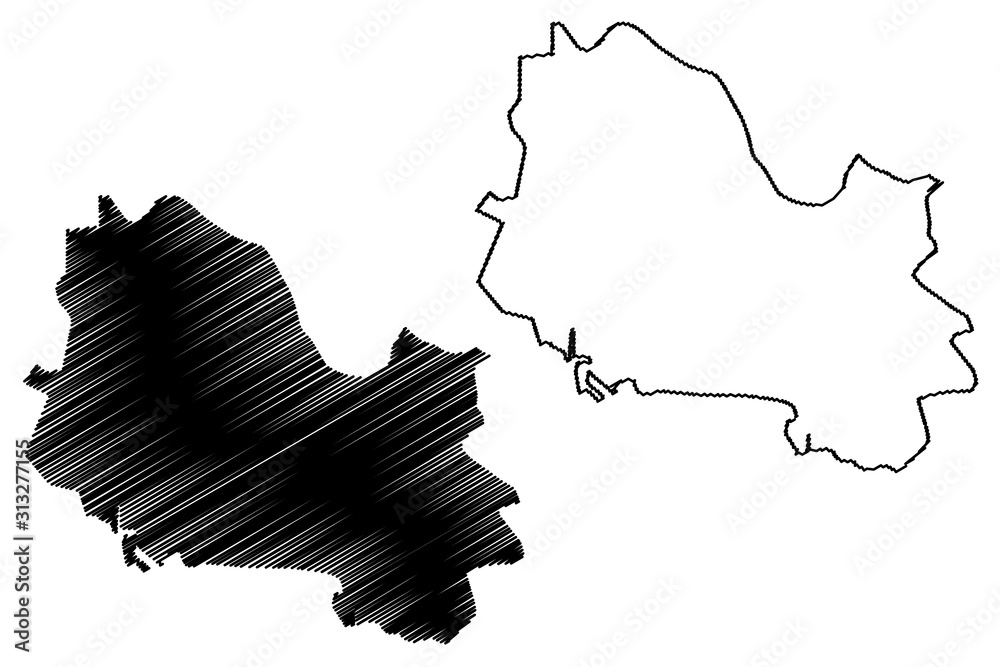 Saint Andrew Parish (Parishes of Jamaica, Surrey County) map vector ...