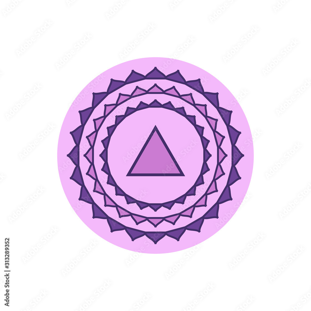Sahasrara.Crown chakra.Seventh Chakra symbol of human. Vector ...