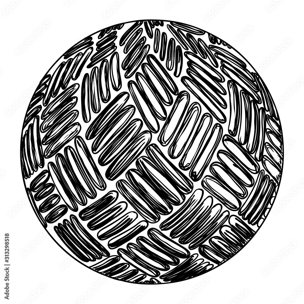 Decorative ball in hand drawn style. Abstract magic ball or mysterious ...