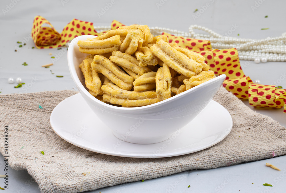 Indian Traditional Popular Gujarati Snack Ghatiya Also Know as Ganthiya ...