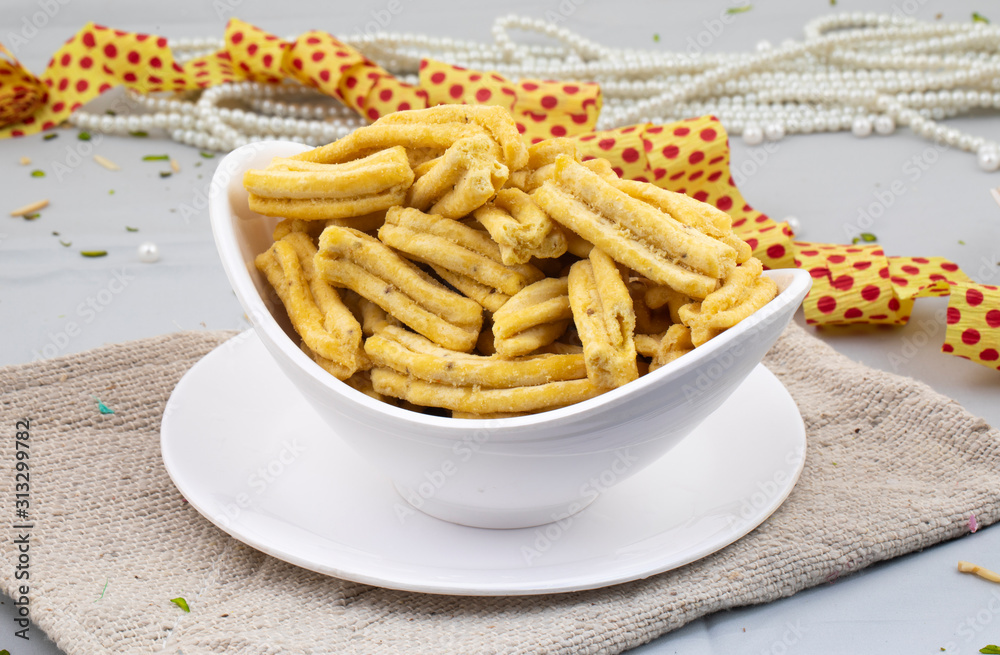 Indian Traditional Popular Gujarati Snack Ghatiya Also Know as Ganthiya ...