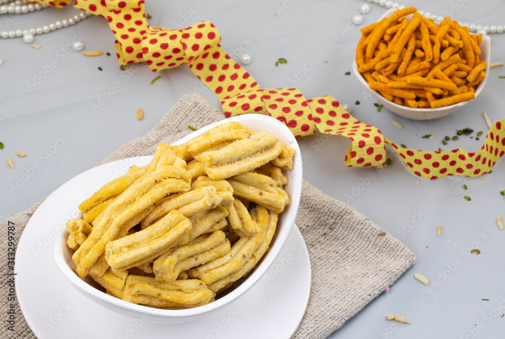 Indian Traditional Popular Gujarati Snack Ghatiya Also Know as Ganthiya ...