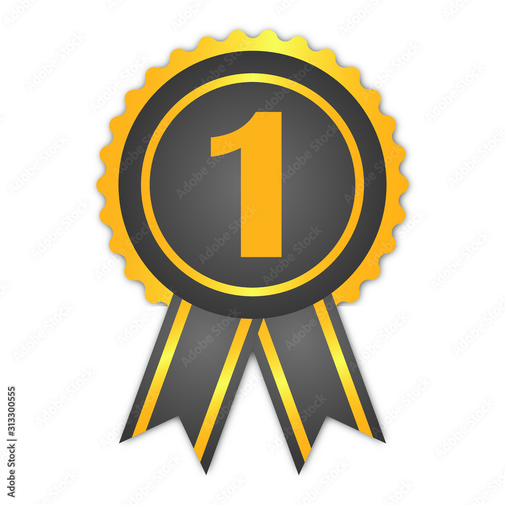 Champion 1st rank Gold Medal with Ribbon. Champion Award Medals sport ...