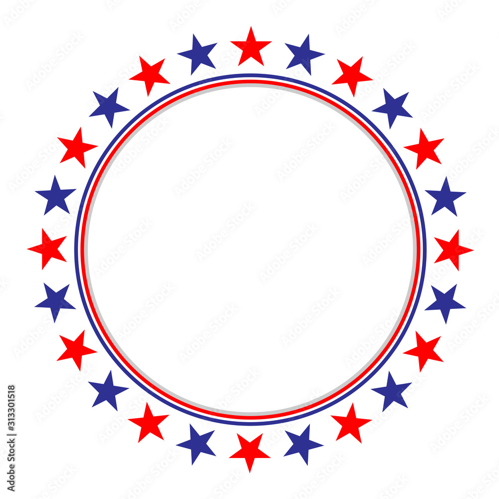 Round American flag symbols frame with stars icon logo symbol. Stock ...