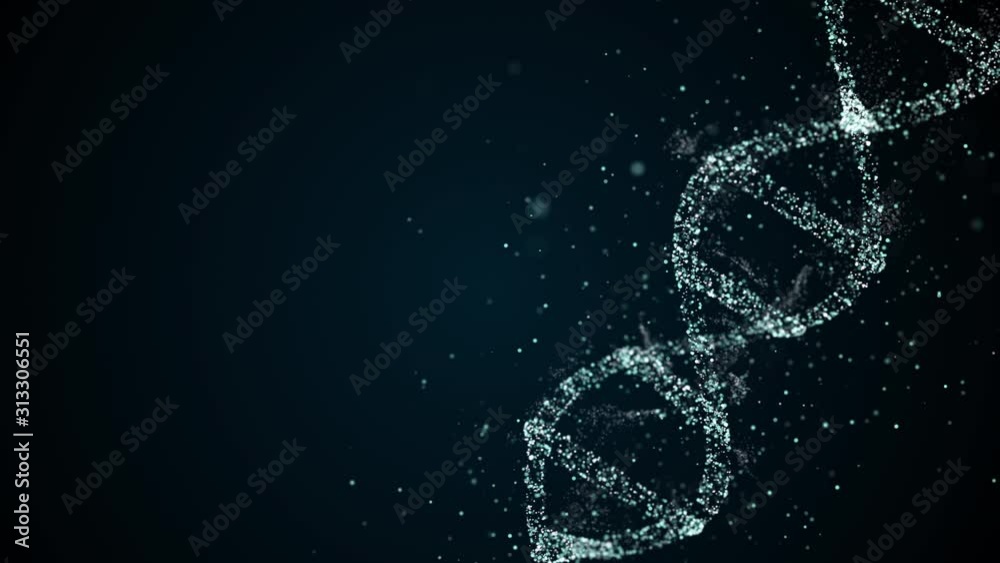 DNA editing concept. Diagonal view on insertion of new segements into ...