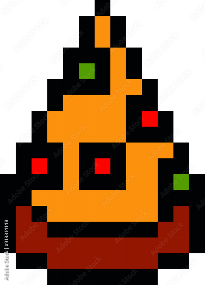 Pixel art. Pixel pizza. Stock Vector | Adobe Stock
