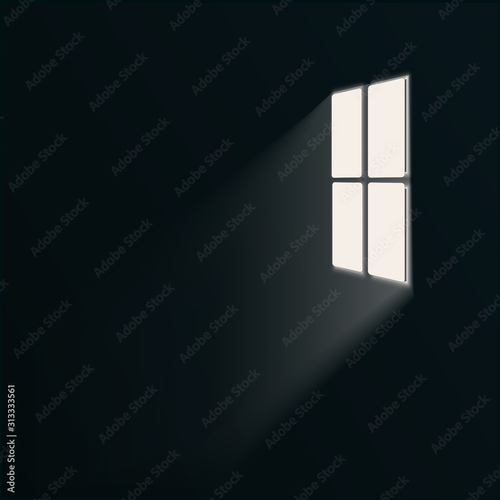 Light from a window in a dark room Stock Vector | Adobe Stock