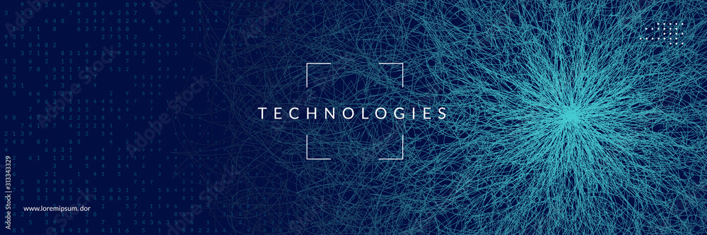 Deep learning concept. Digital technology abstract background ...