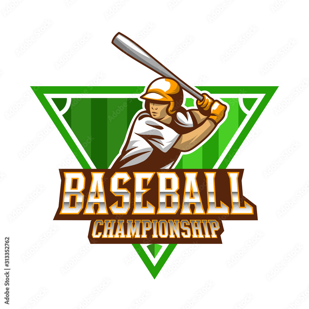 stock vector baseball player emblem. sports logo illustration Stock ...