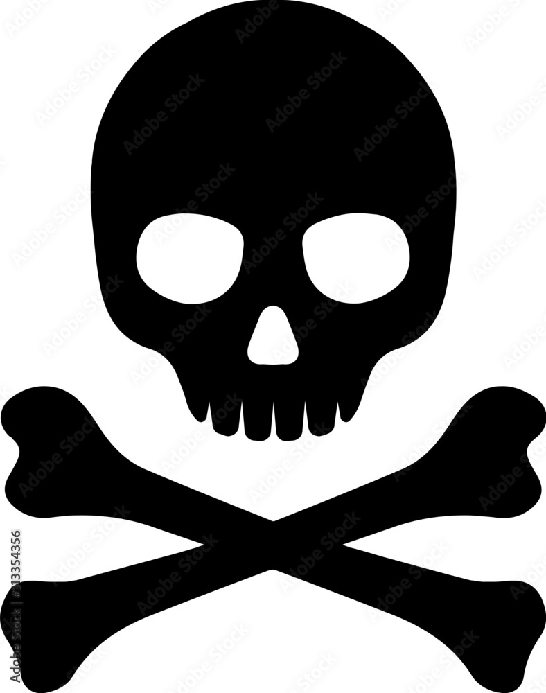 (svg) skull and bones icon illustration Stock Vector | Adobe Stock