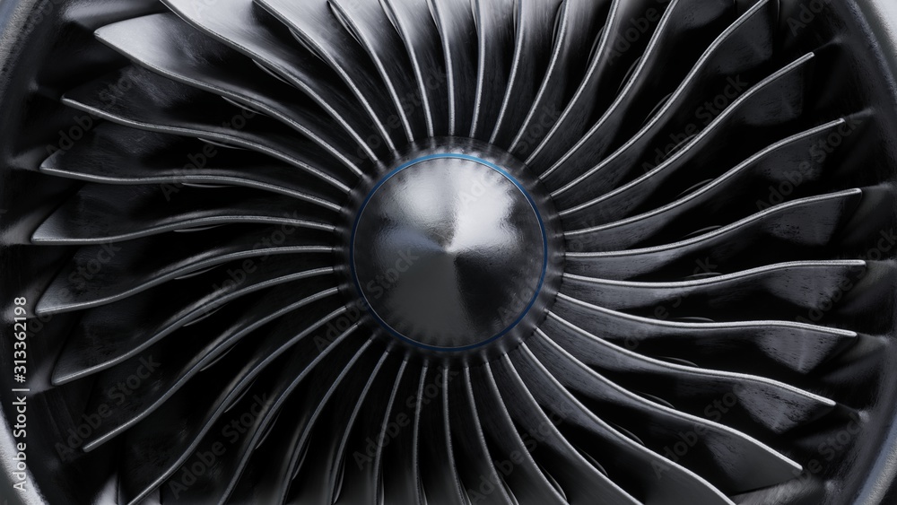 Front View for jet engine,3D rendering Stock Illustration | Adobe Stock