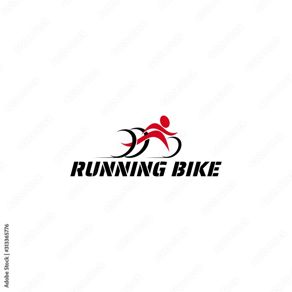running bike logo design concept vector art Stock Vector | Adobe Stock