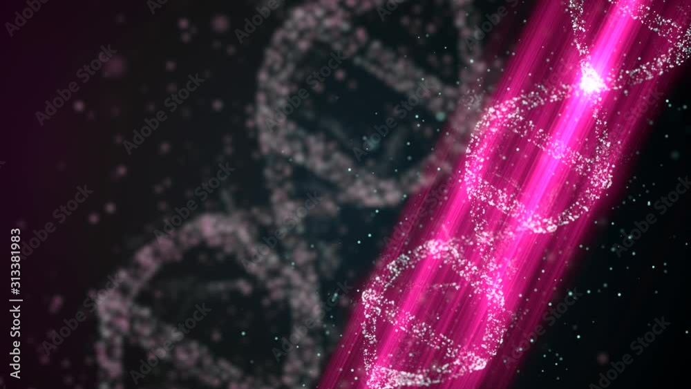 DNA spiral shape molecules turning around under laser illumination ...