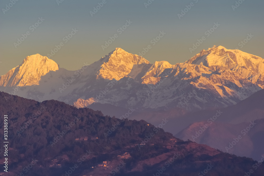 Himalayan sunrise mountain views in Nepal Stock Photo | Adobe Stock