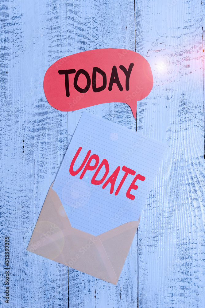 Text sign showing Update. Business photo text by adding new information ...
