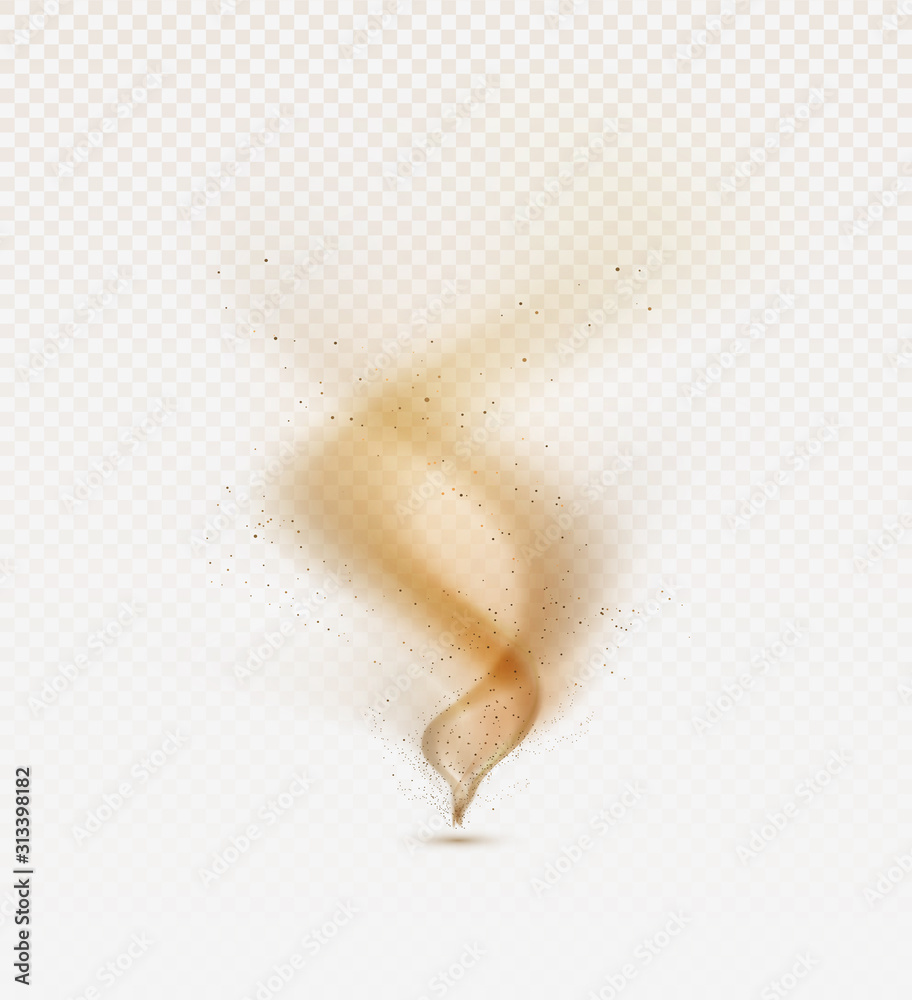 Isolated sand hurricane vector object on transparent background. Desert ...