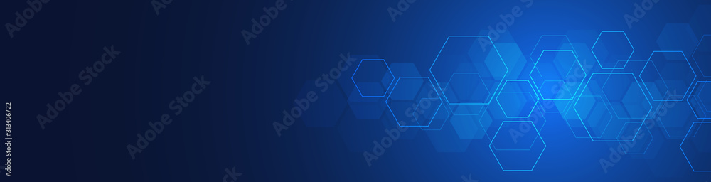 Hexagons pattern. Geometric abstract background with simple hexagonal ...