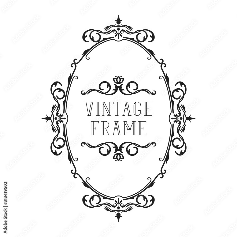 Ornate Oval Frame Vector Free