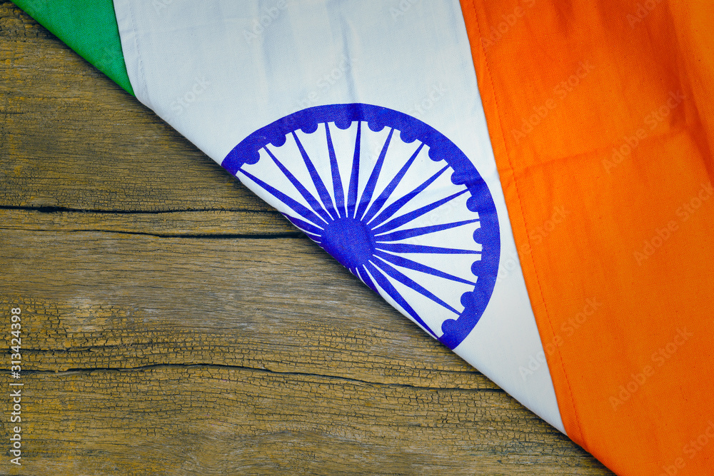 Happy republic day India , tricolor flag over white background Stock ...