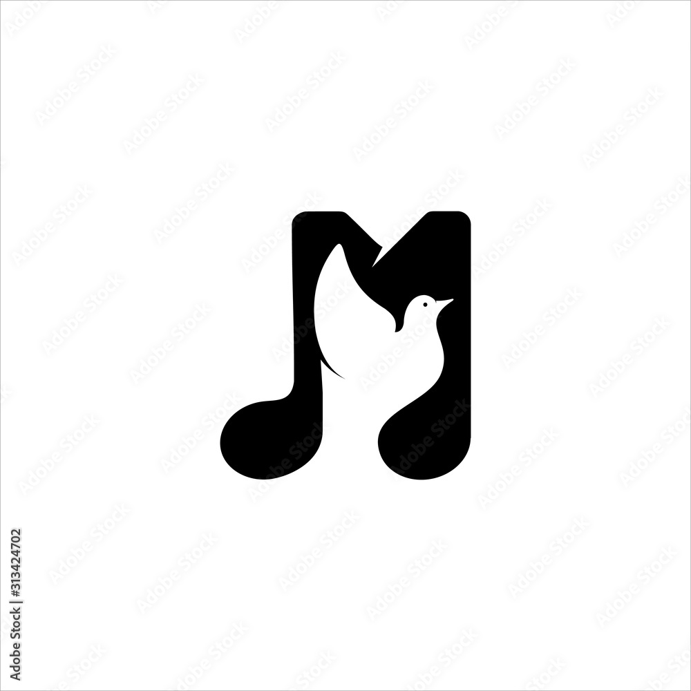 music and the letter M Stock Vector | Adobe Stock
