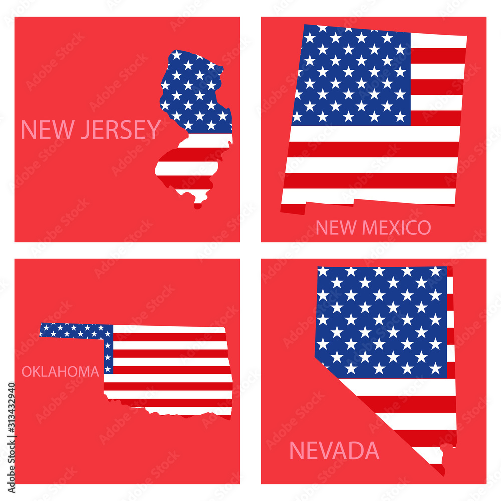 Poster Map Of United States Of America With State Names Flag Print Map poster-map-of-united-states-of-america-with-state-names-flag-print-map