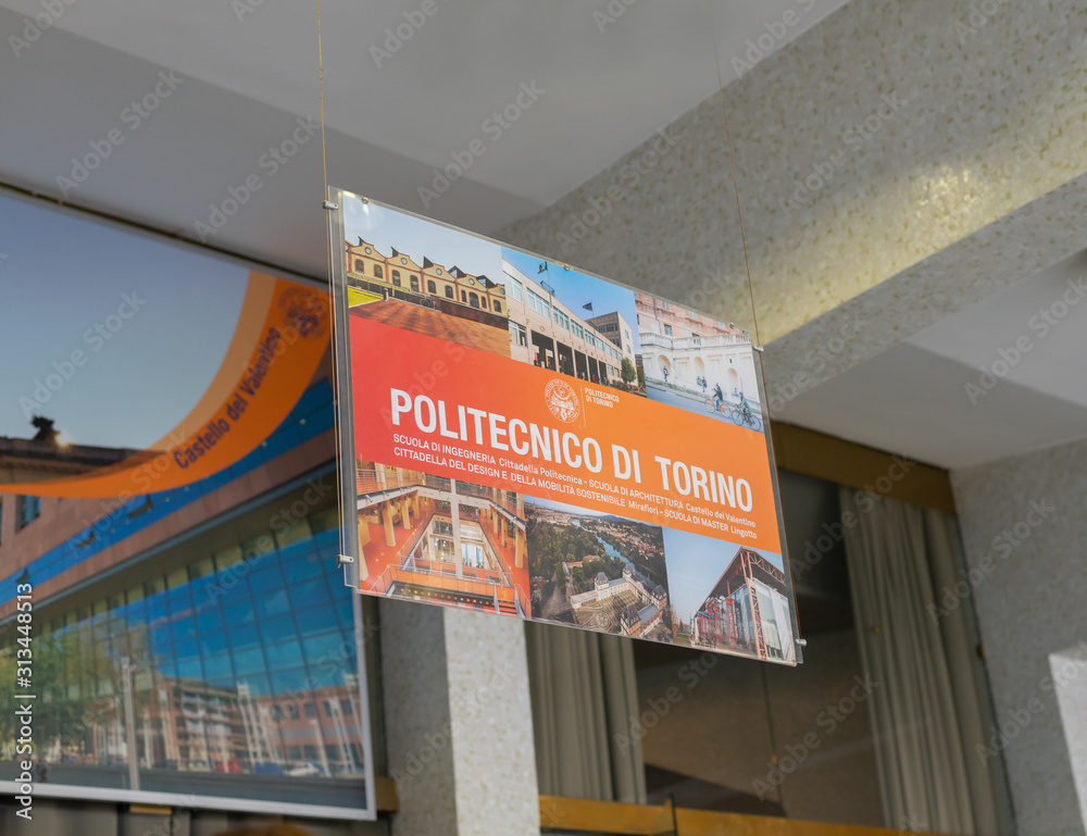 Turin, Italy - October 25, 2019: The Polytechnic University of Turin is ...