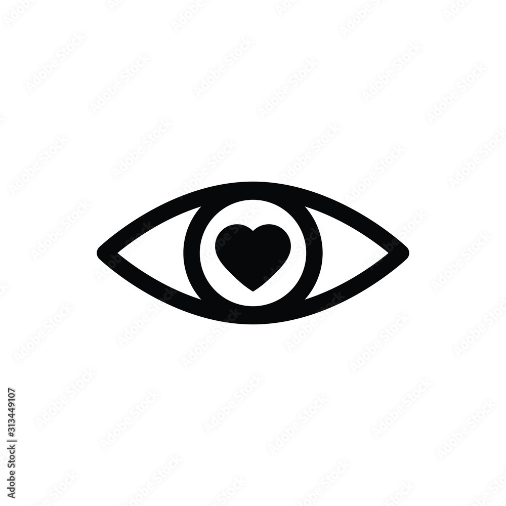 eye icon, eye with heart icon, love symbol Stock Vector | Adobe Stock