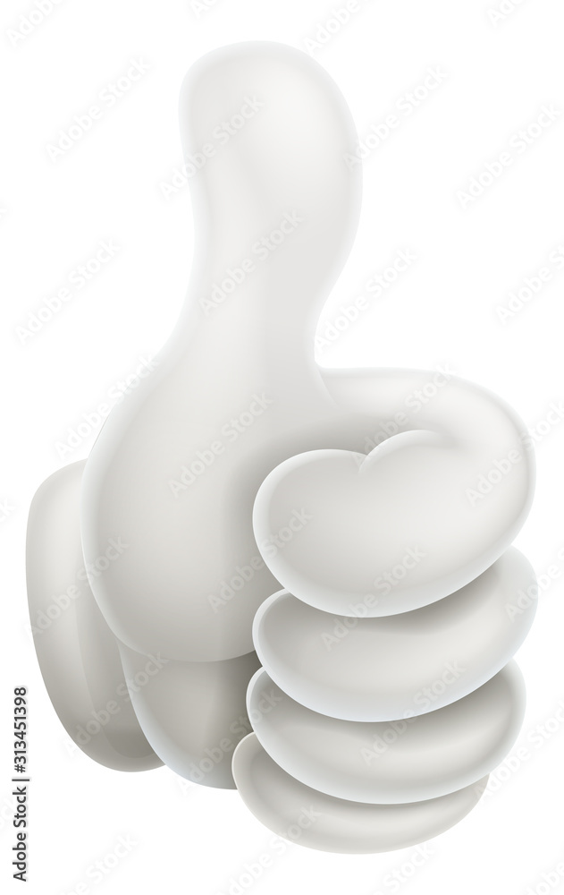 A hand giving a thumbs up gesture cartoon wearing a glove Stock Vector ...