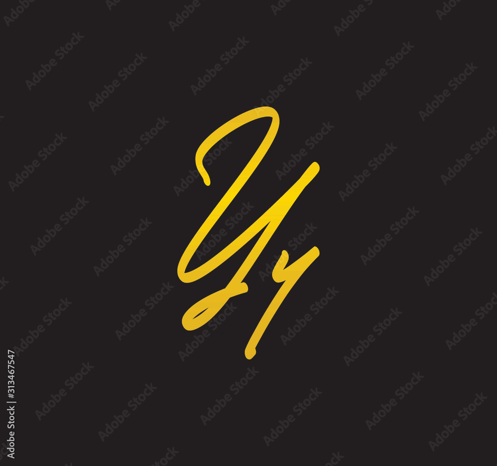 Cursive Letter Gold Alphabet Handwritten Signature Calligraphy Stock ...