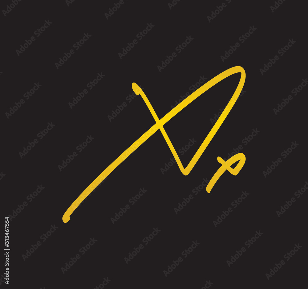 Cursive Letter Gold Alphabet Handwritten Signature Calligraphy Stock ...