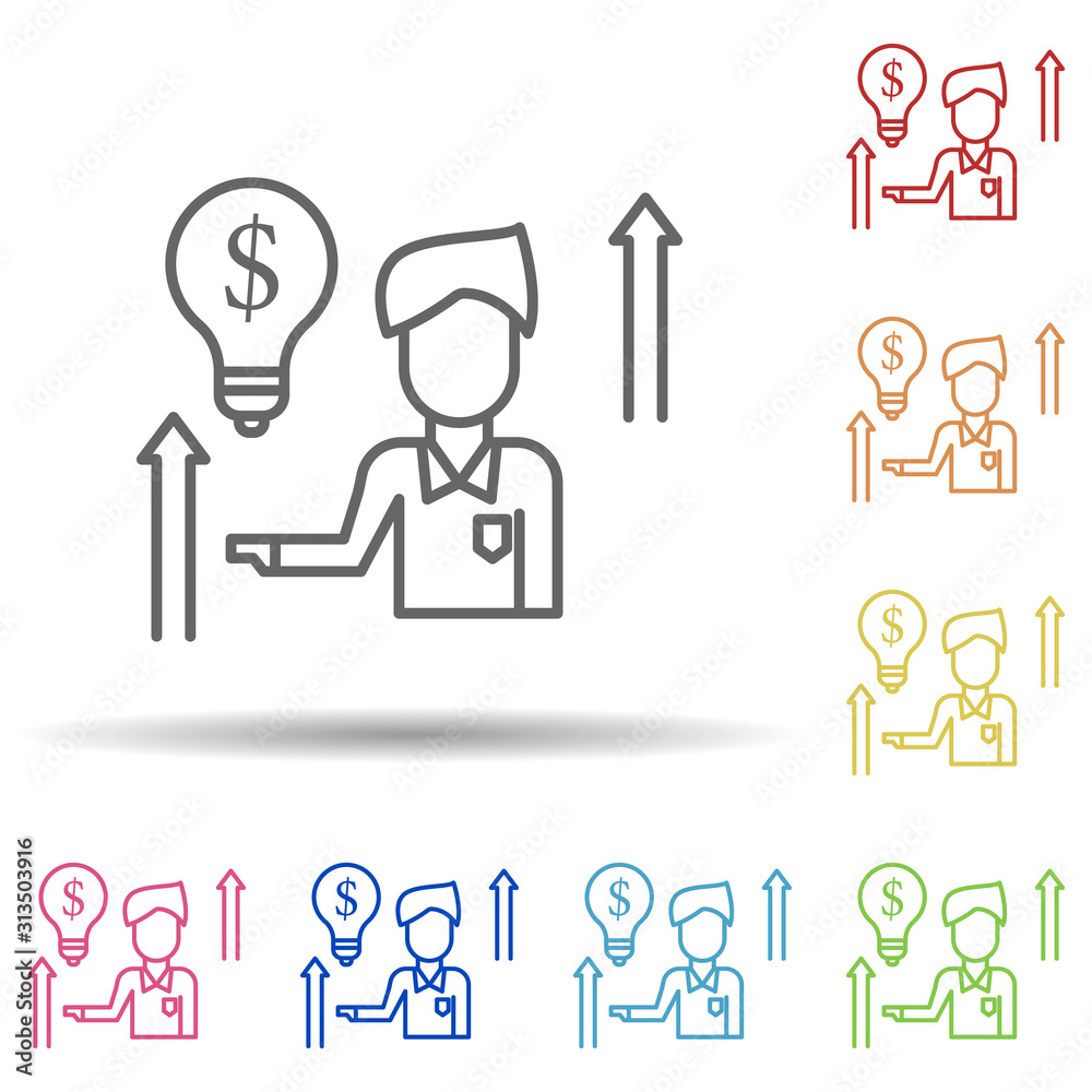 Corporate and business, business man, growth, idea, investment in multi ...