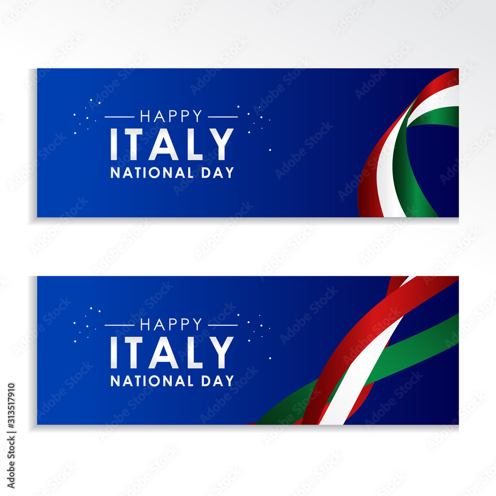 Italy National Day For Celebrate With Tricolor Flag Stock Vector ...