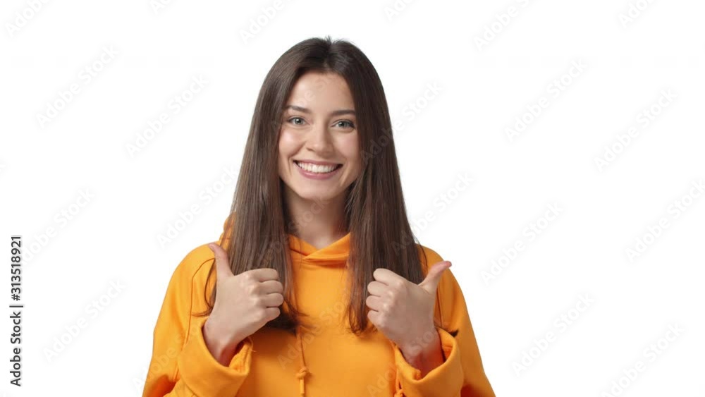 Celebration, congratulations and achievement concept. Slow-motion funny ...