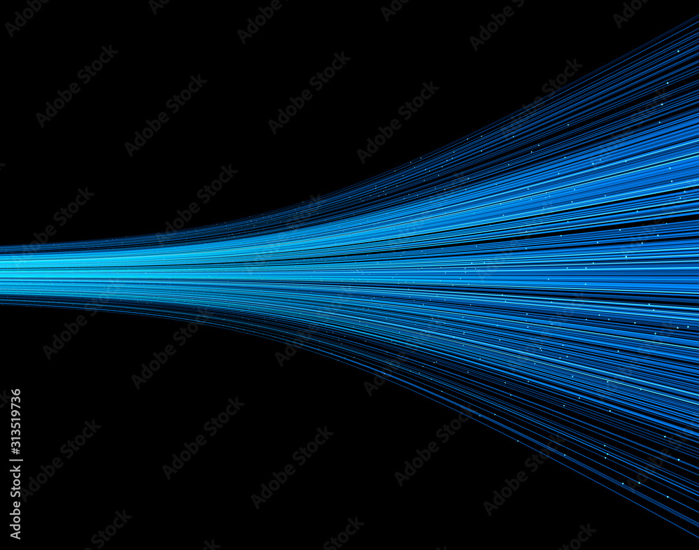 3D rendered fiber-like particle lines with depth Stock Illustration ...