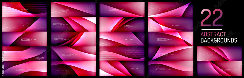 Mega set of flowing waves with 3d shadow effects and fluid gradients ...