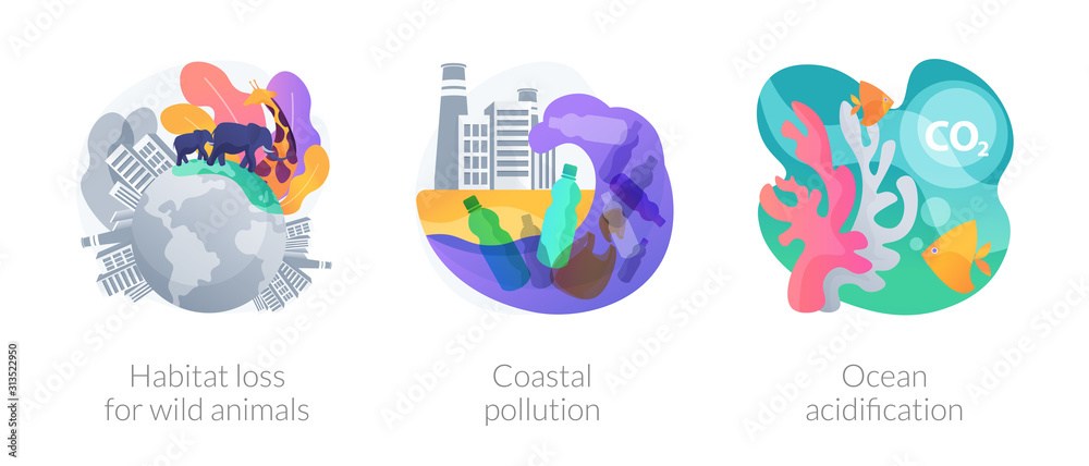 Biodiversity reducing, urbanization problem. Biological impact. Habitat ...