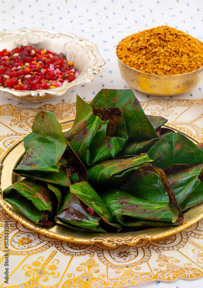 Indian Traditional Mouth Freshener Sweet Paan Also Known as Masala Paan ...