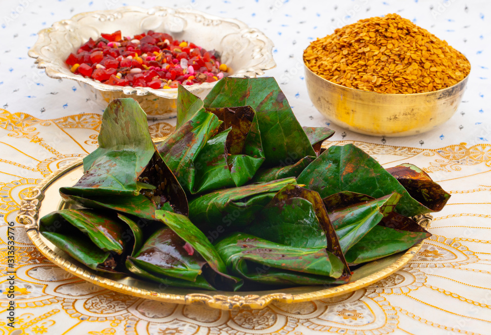 Indian Traditional Mouth Freshener Sweet Paan Also Known as Masala Paan ...