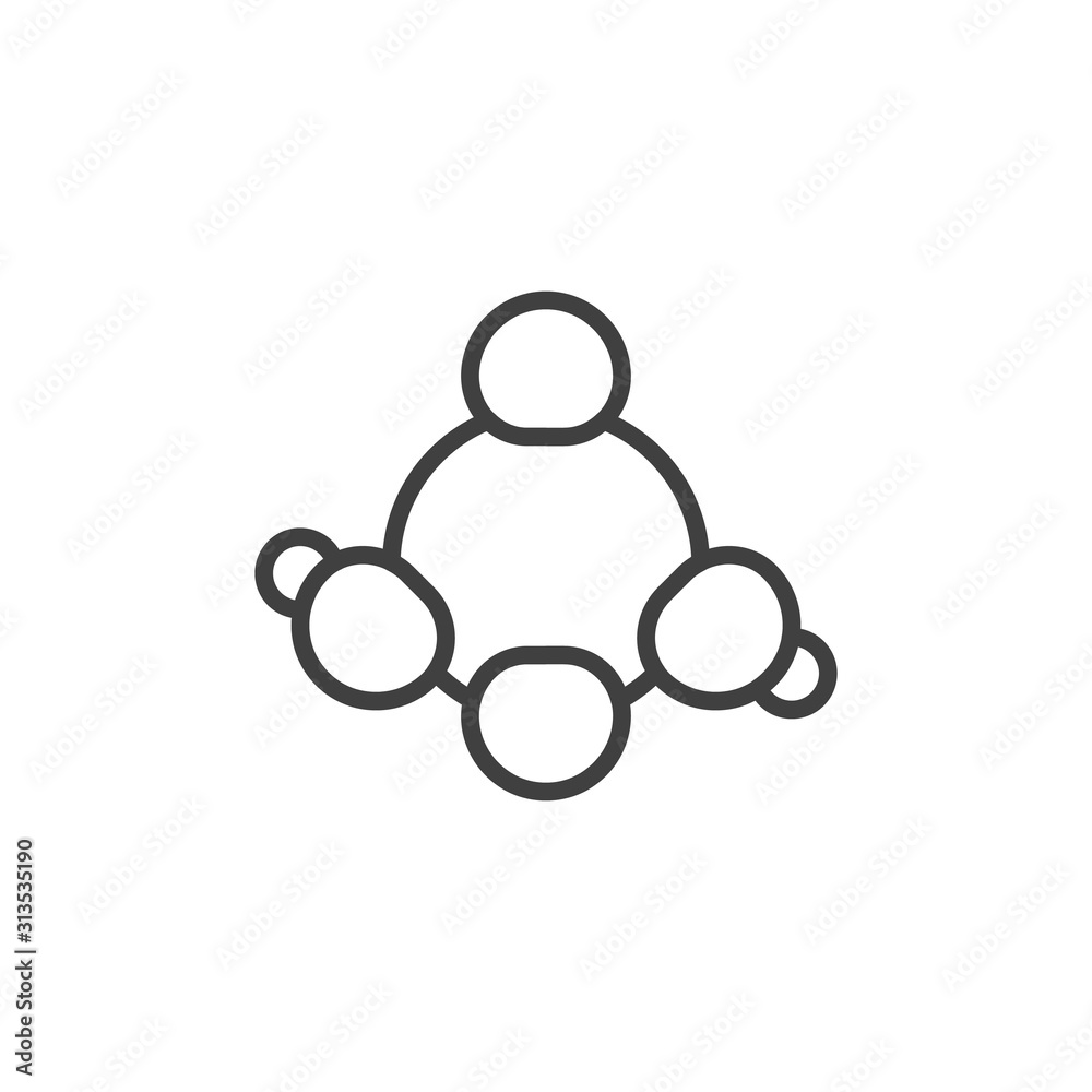 h2so4 structure line icon. linear style sign for mobile concept and web ...