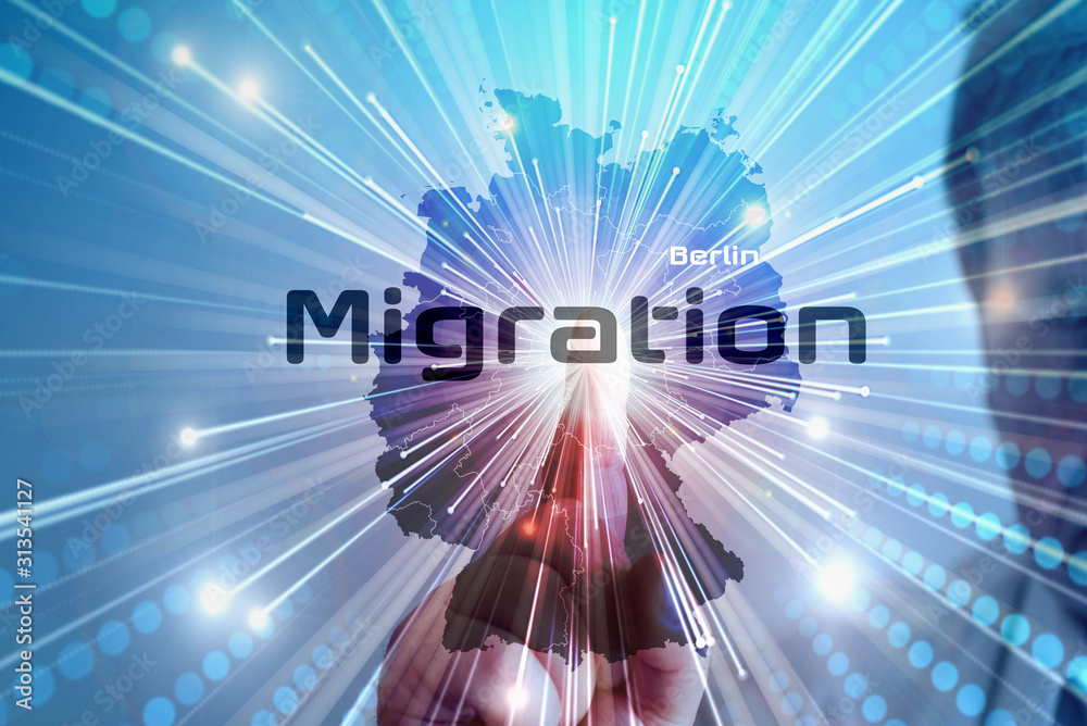 Landkarte von Deutschland und die Migration Stock Photo | Adobe Stock