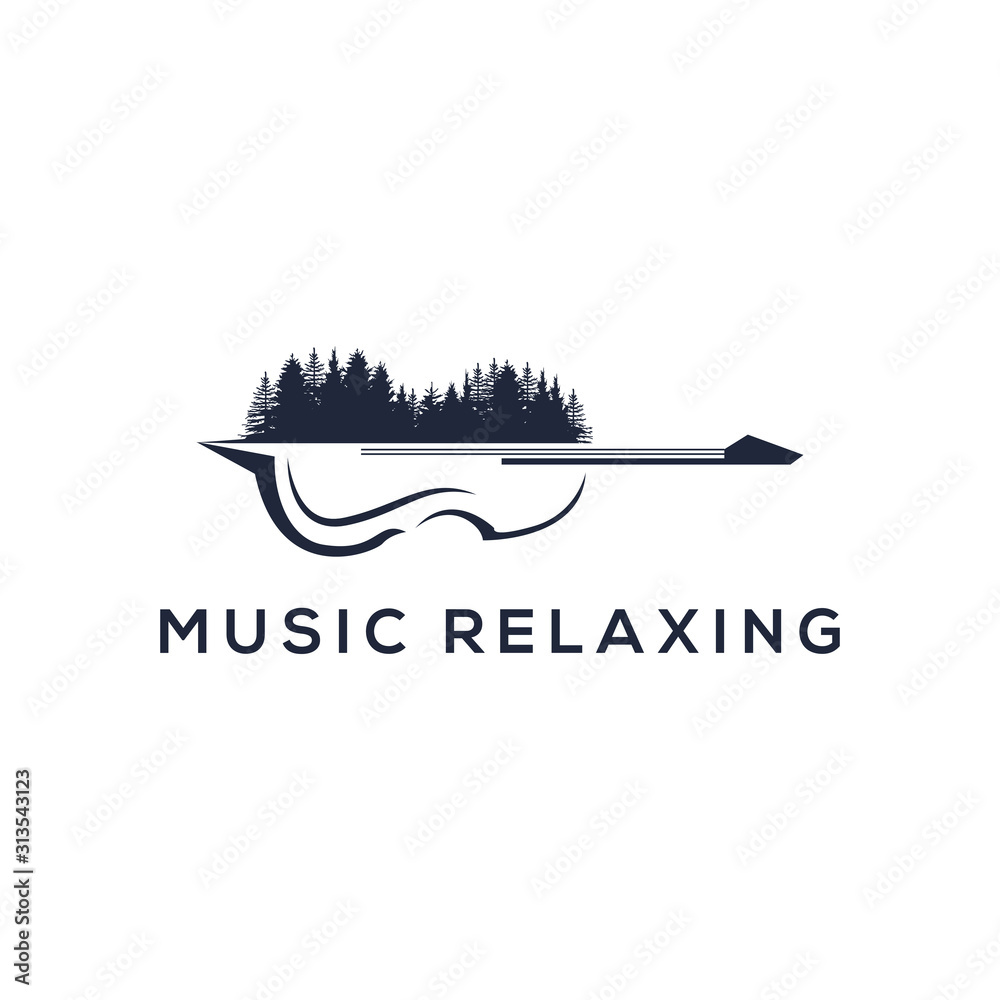 Nature music logo inspiration, forest sound logo vector Stock Vector ...