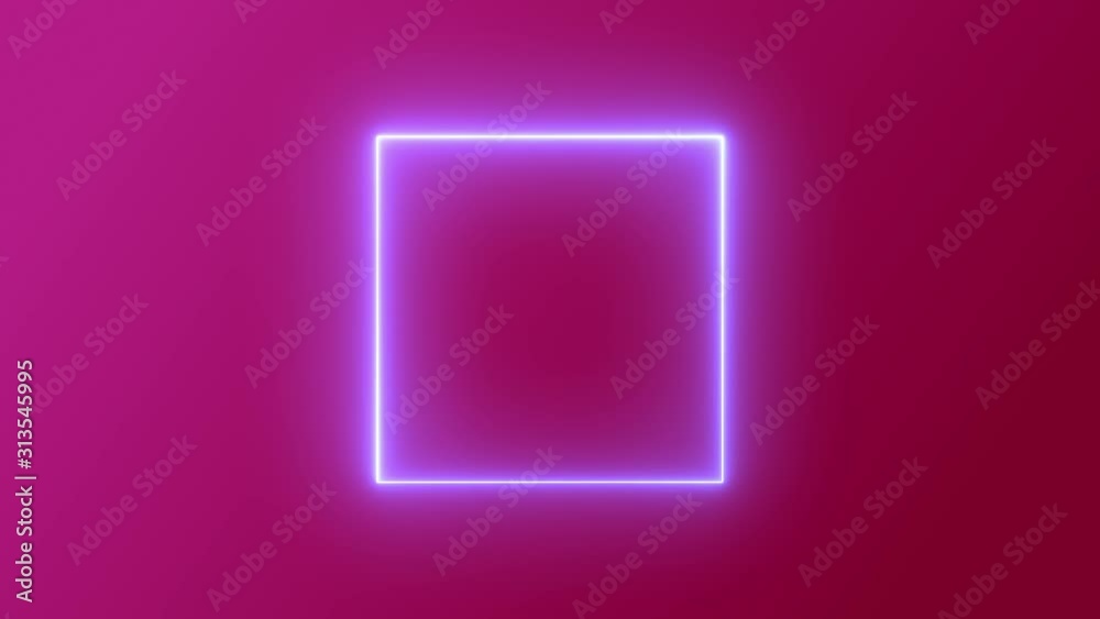 Neon box animation on pink background Stock Video | Adobe Stock