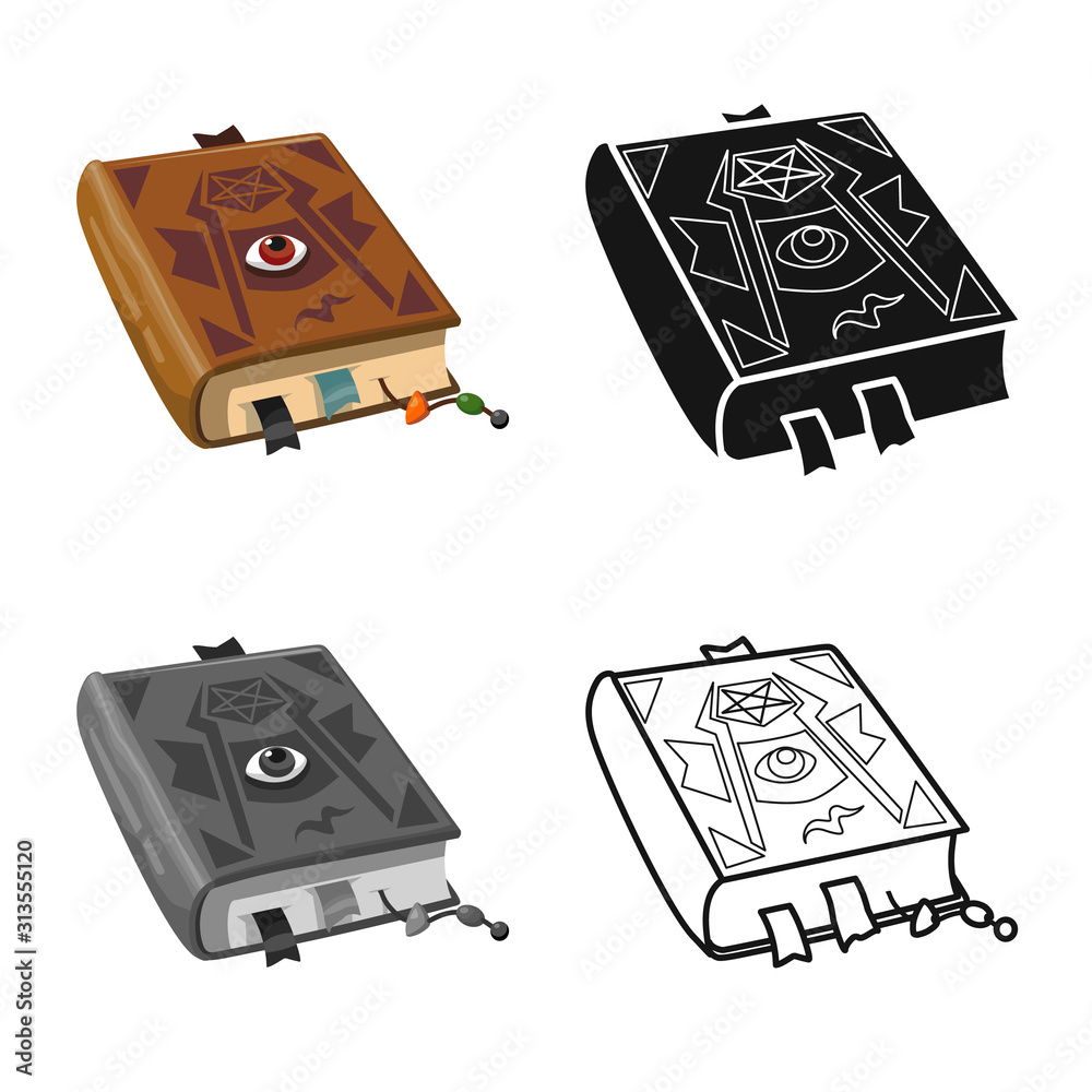 Vector illustration of book and manuscript symbol. Web element of book ...